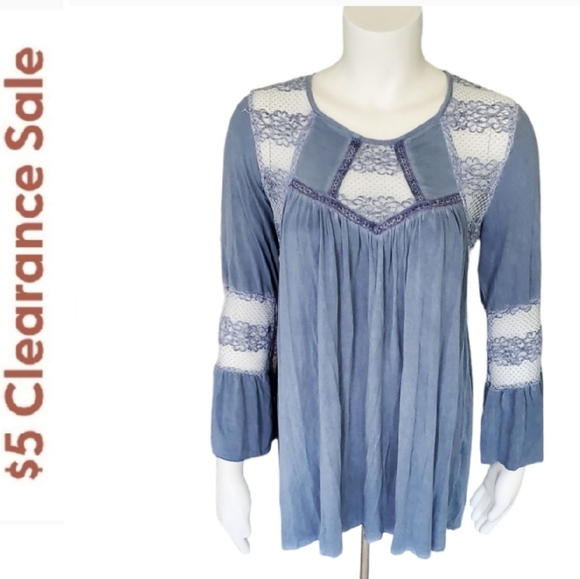 POL | Tops | 5 Pol Blue Lace Top Small | Poshmark